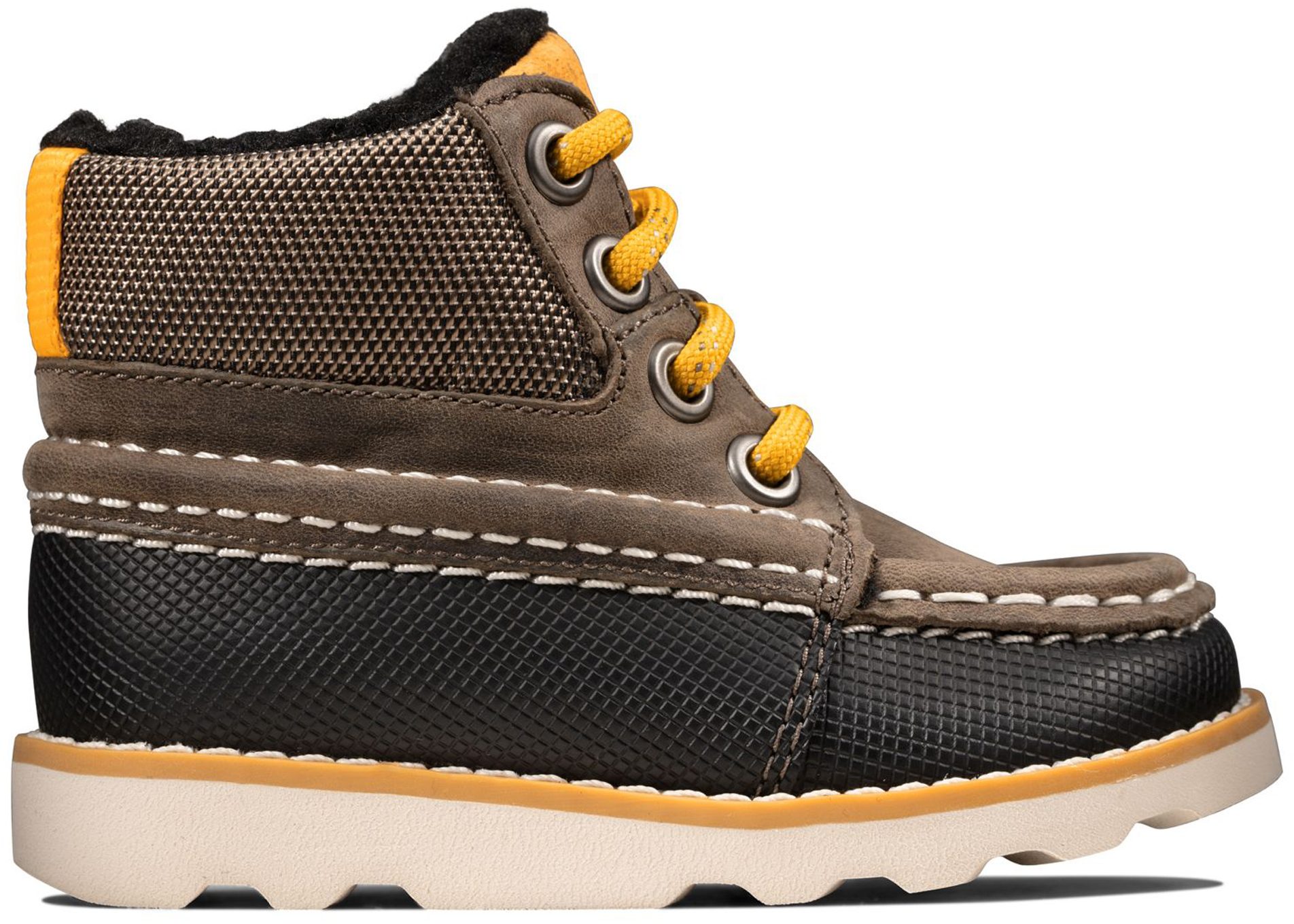 Clarks Crown Spirit Toddler Black Combi Leather 26143911 - Boys Boots ...