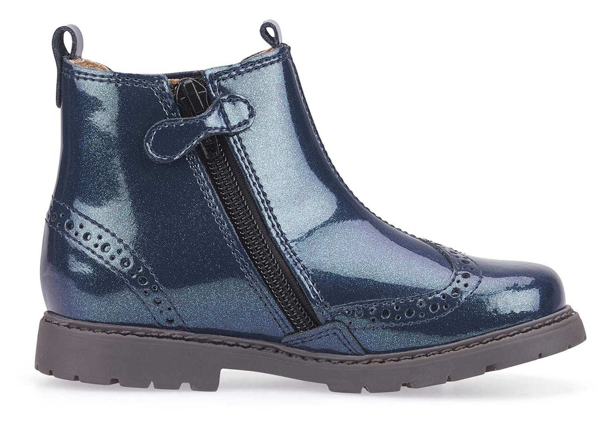 Start-Rite Chelsea Navy Glitter Patent 1727_9 - Girls Boots - Humphries ...