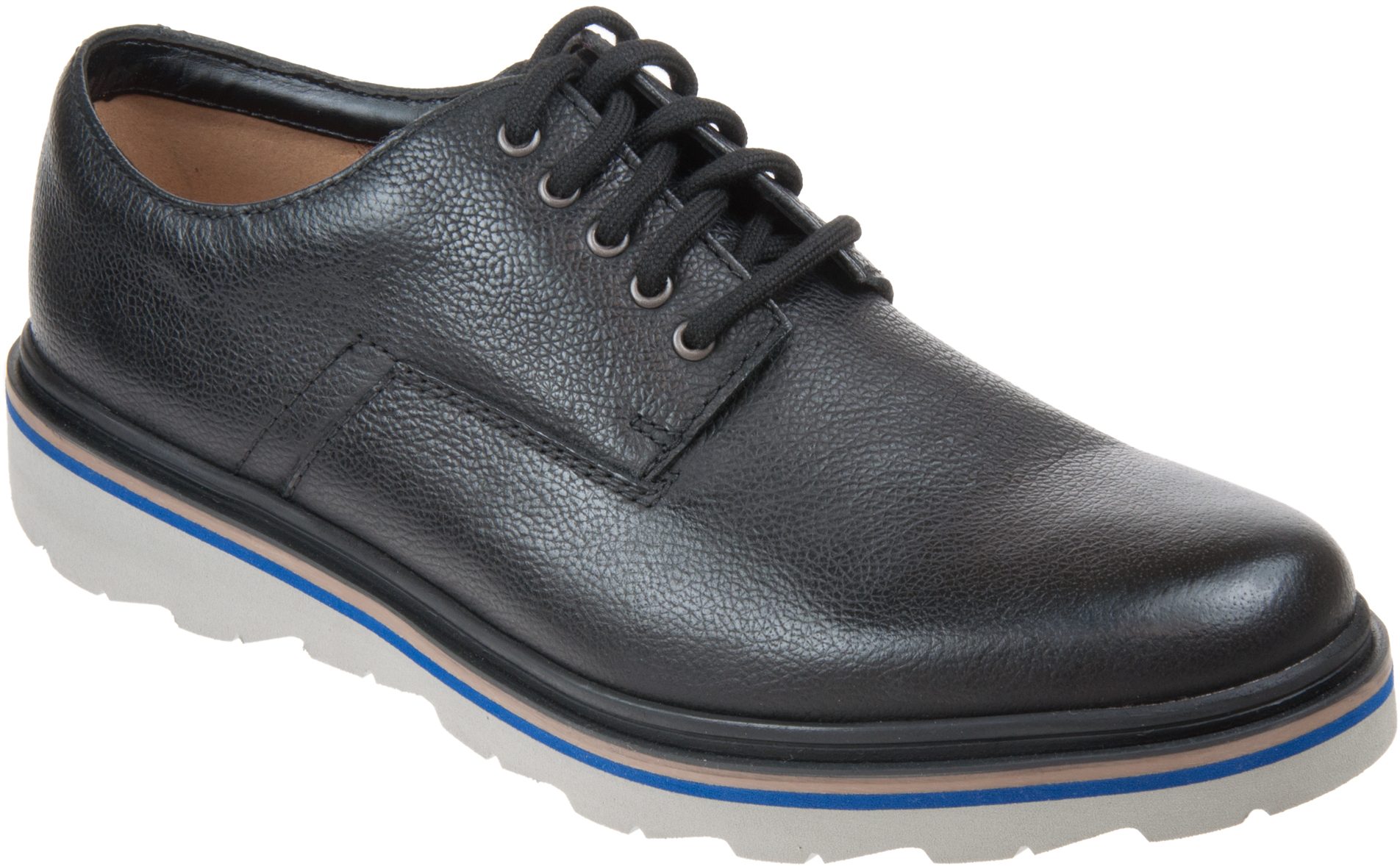 Clarks Frelan Edge Black Leather 26147289 - Casual Shoes - Humphries Shoes