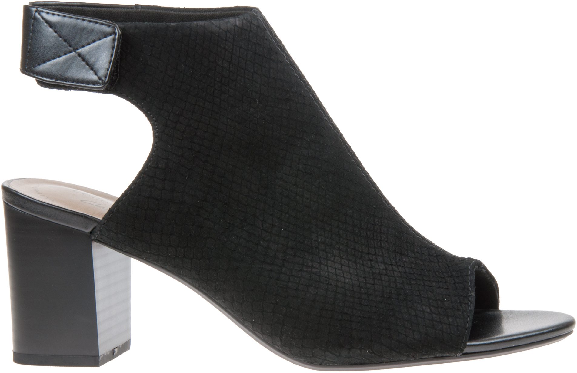 Clarks Deva Bell Black Nubuck 26147469 - Full Sandals - Humphries Shoes