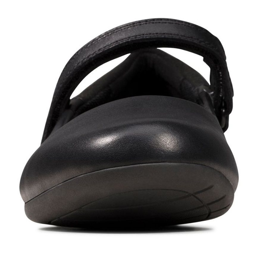 Clarks Scala Dawn Youth Black Leather 26149548 - Girls School Shoes ...