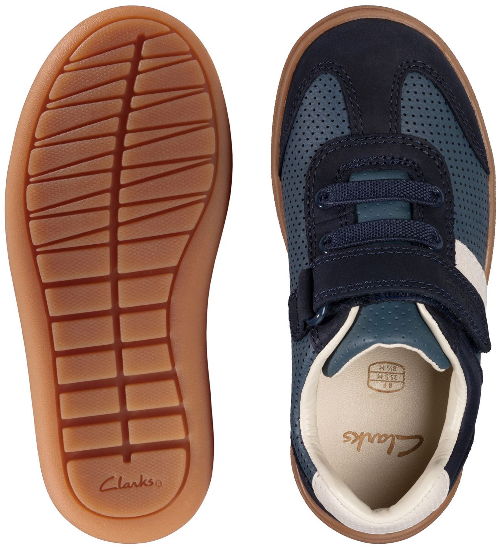 Clarks Flash Step Toddler Navy Combi Leather 26149584 - Boys Shoes ...