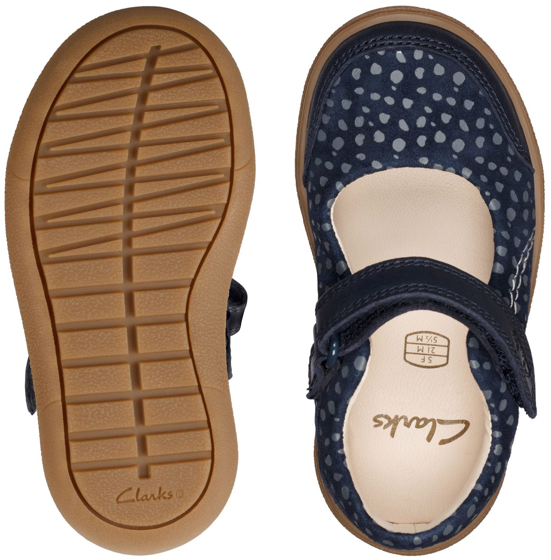 Clarks Flash Bright Toddler Navy Leather 26149000 - Girls Shoes ...