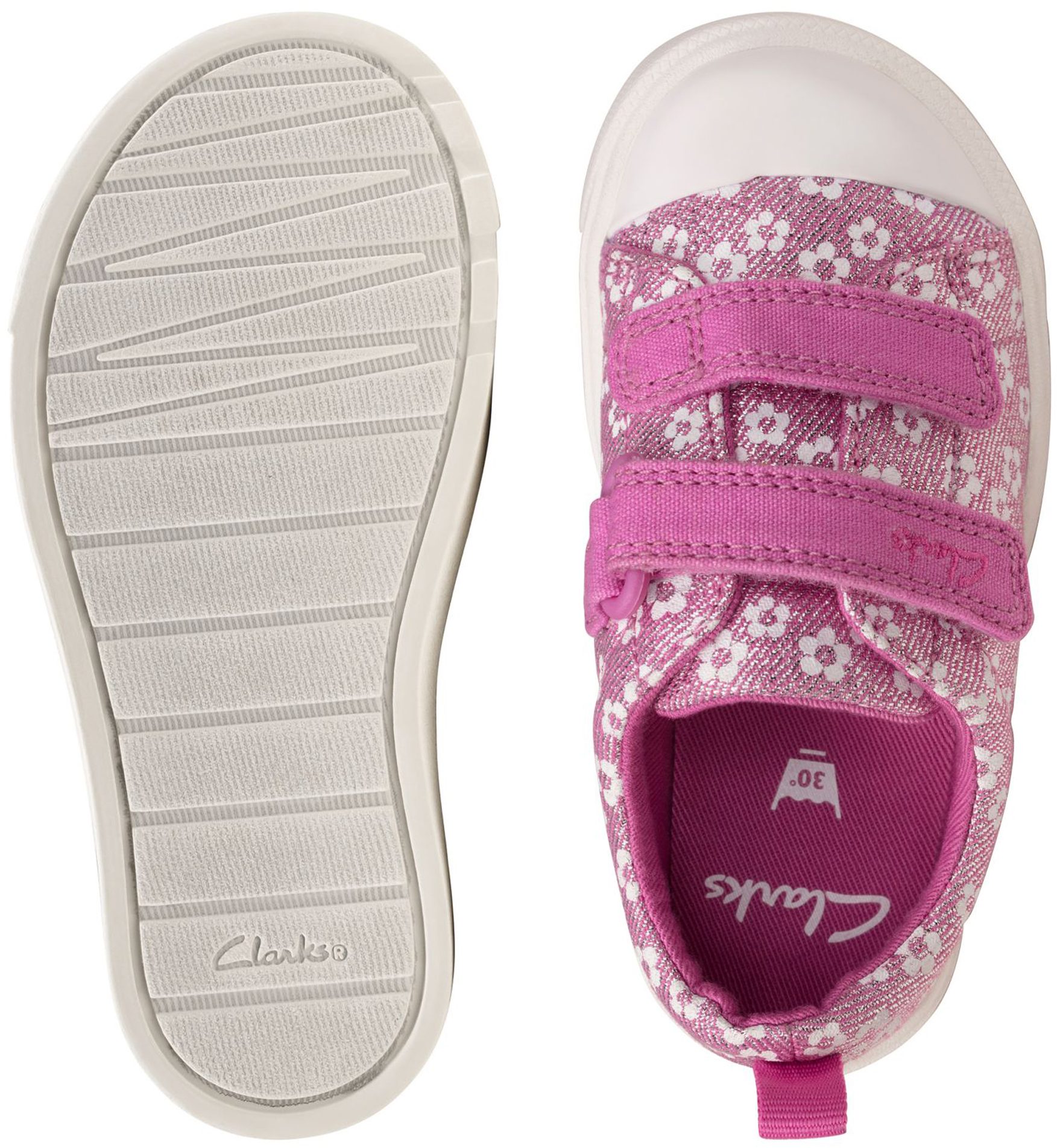 Clarks City Bright Toddler Pink Floral 26149090 - Girls Canvas Styles ...