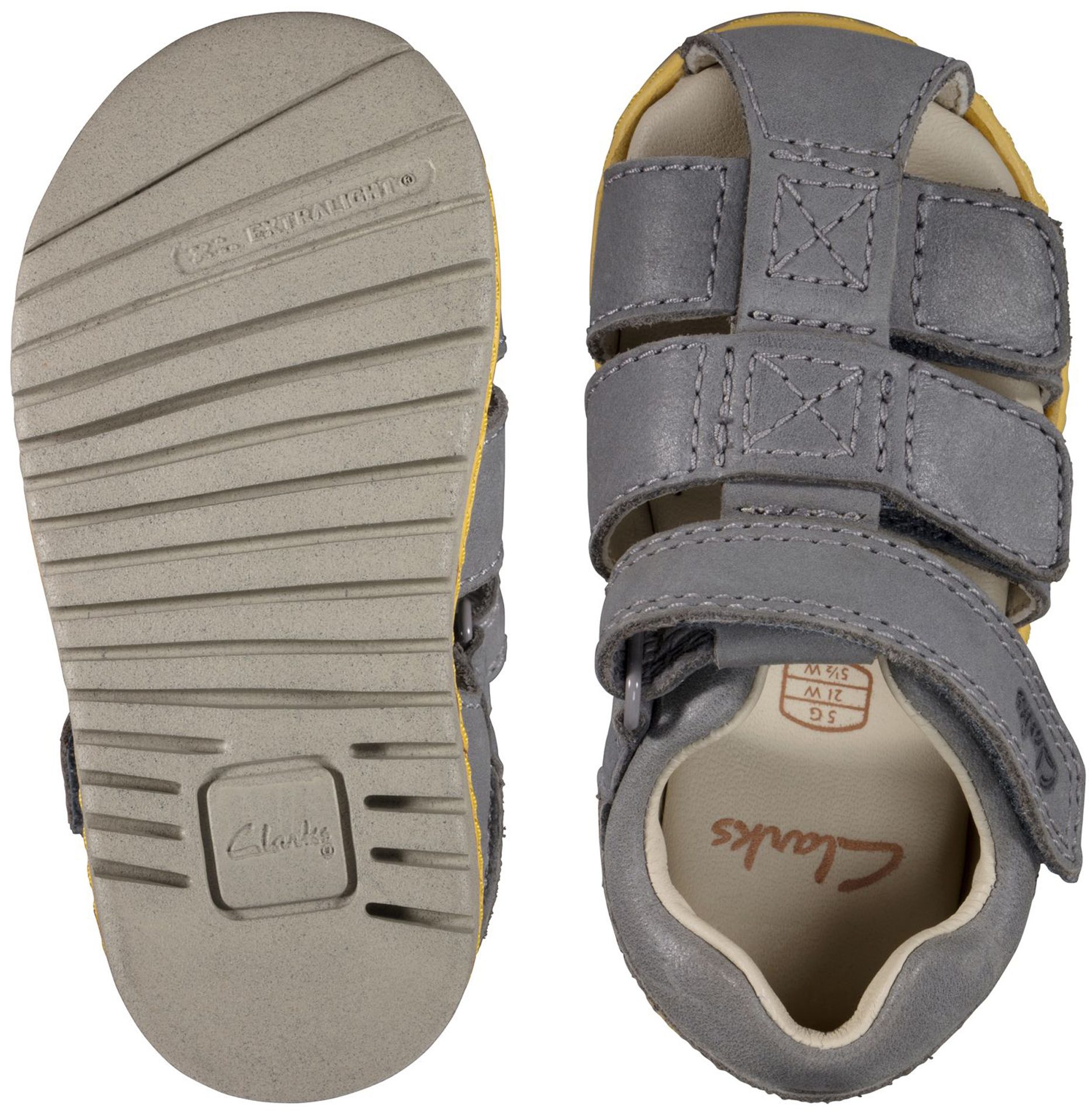 Clarks Frances Sun Toddler Grey Leather 26150648 - Boys Sandals ...