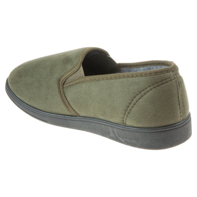 Dunlop Jethro Olive MS431E - Full Slippers - Humphries Shoes
