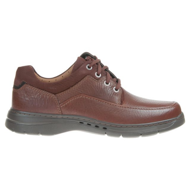 Clarks Un Brawley Lace Mahogany Leather 26151789 - Casual Shoes ...