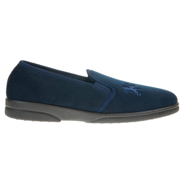 Sleepers Frazer Navy Blue MS424C - Full Slippers - Humphries Shoes