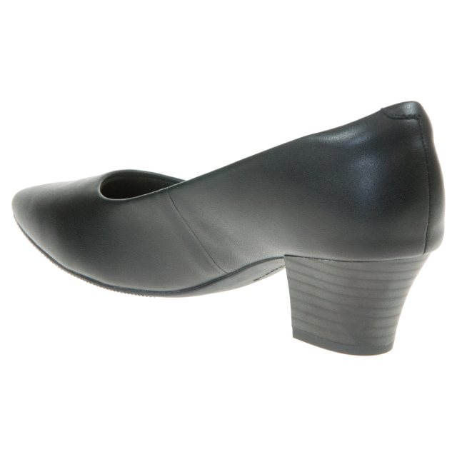 Clarks Teresa Step Black Leather 26167386 - Court Shoes - Humphries Shoes