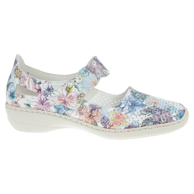 Rieker Doris White-Multi 413J2-90 - Everyday Shoes - Humphries Shoes