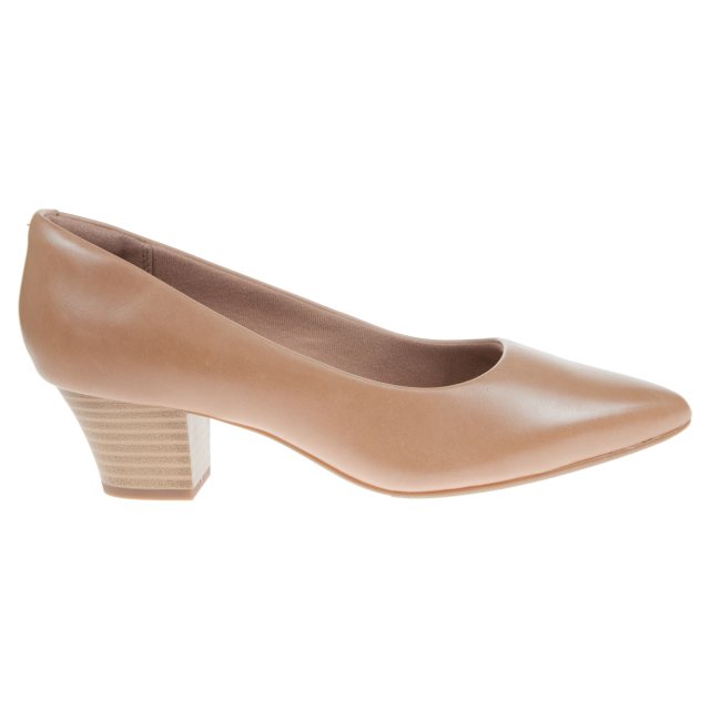 Clarks Teresa Step Warm Beige Leather 26171892 - Court Shoes ...