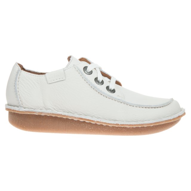 Clarks Funny Dream White Leather 26165444 - Everyday Shoes - Humphries ...