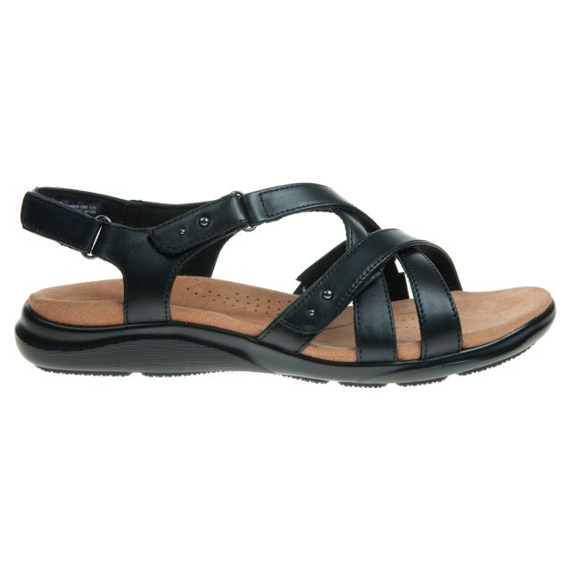 Clarks Kitly Go Black Leather 26170984 - Full Sandals - Humphries Shoes