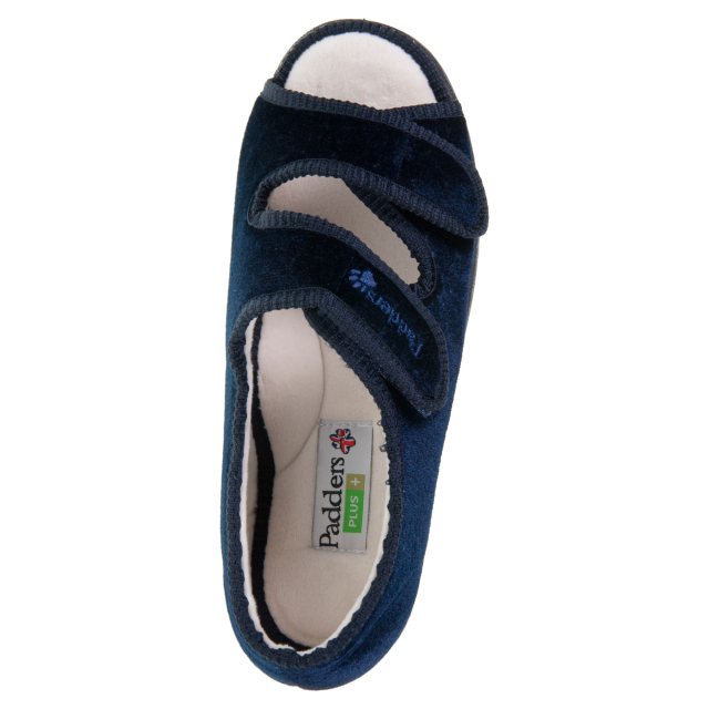 Padders Lydia Navy 414/24 - Full Slippers - Humphries Shoes