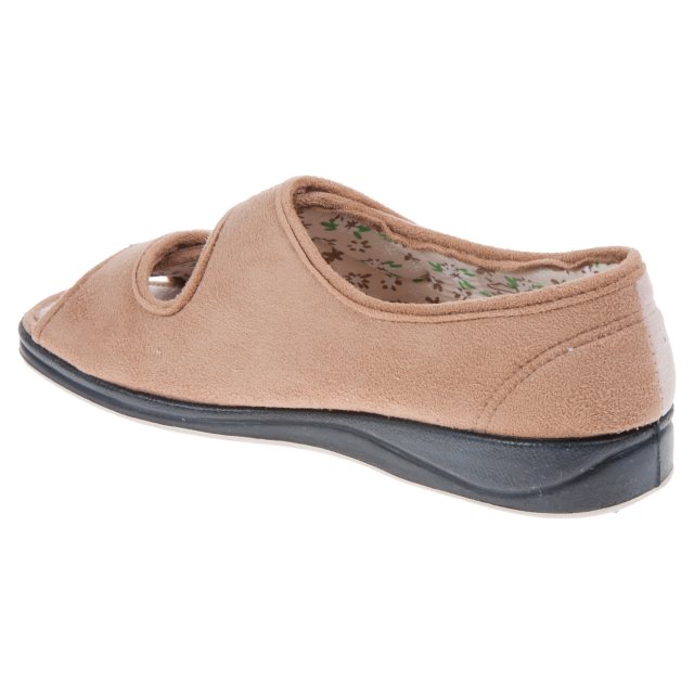 Padders Lydia Taupe 414/21 - Full Slippers - Humphries Shoes