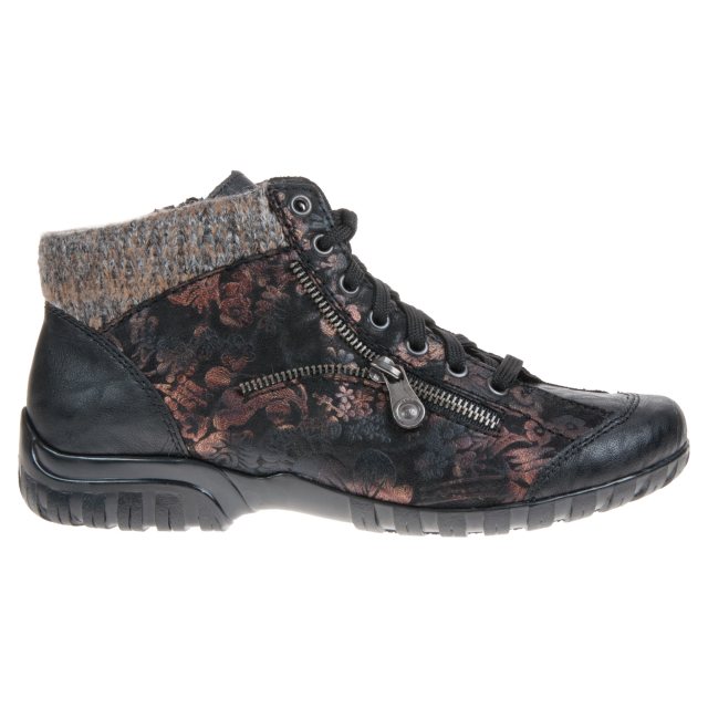 Rieker Gargano 03 Black Floral L4631-03 - Ankle Boots - Humphries Shoes
