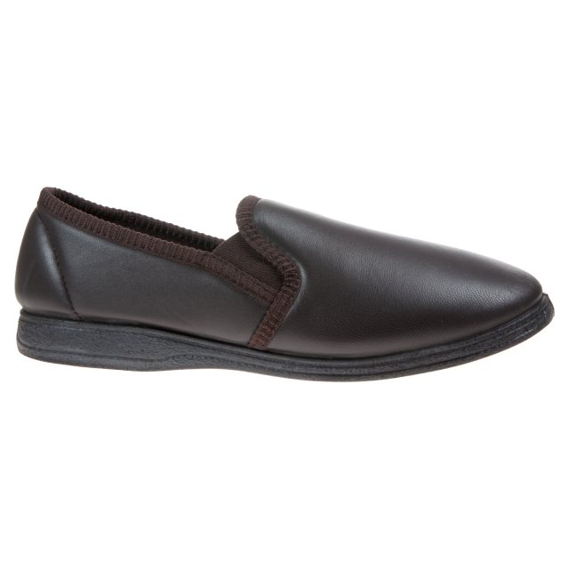Sleepers Hadley Dark Brown Leather MS414B - Full Slippers - Humphries Shoes