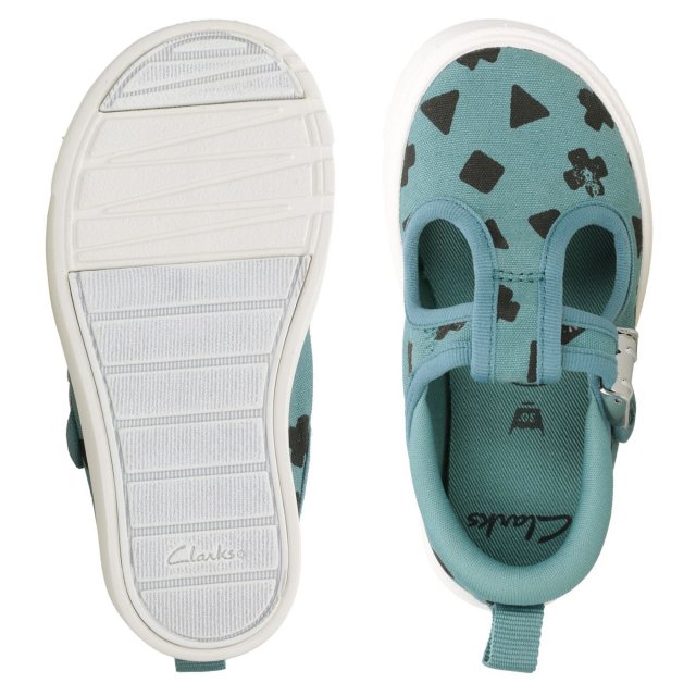 Clarks City Spark Toddler Teal Combi 26141325 Girls Canvas Styles Humphries Shoes