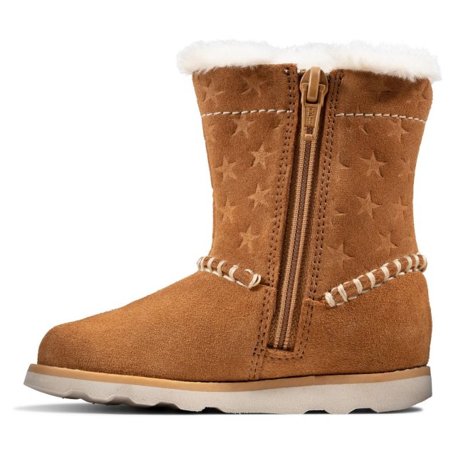 Clarks Crown Piper Toddler Tan Suede 26143872 - Girls Boots - Humphries ...