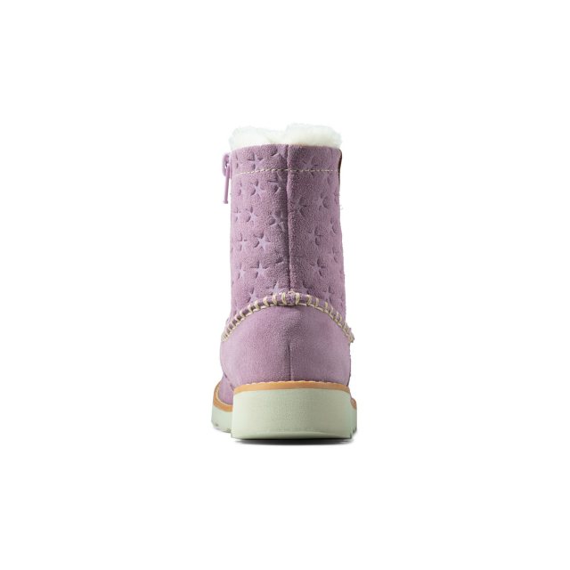 Clarks Crown Piper Kid Lilac Suede 26143869 - Girls Boots - Humphries Shoes